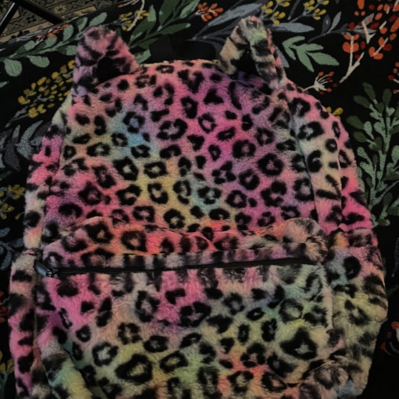Accessories | Leopard Print Faux Fur Backpack | Poshmark